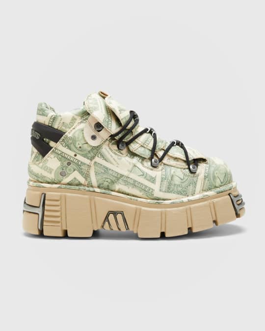 Vetements x New Rock Men's Leather Platform Sneakers | Neiman Marcus