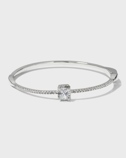 FALLON Single Emerald-Cut Gem Bangle Bracelet | Neiman Marcus