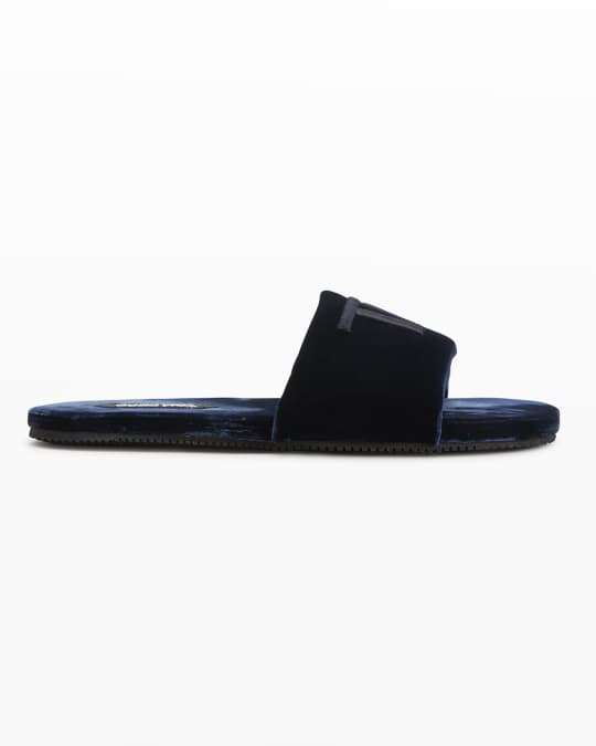TOM FORD Men's Harrison TF-Logo Slippers | Neiman Marcus
