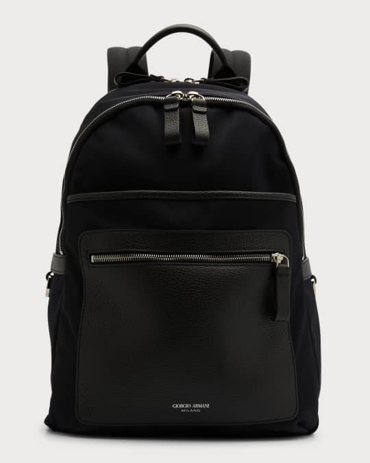 Giorgio Armani Men's Nylon & Leather Backpack | Neiman Marcus