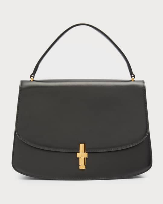THE ROW Sofia 10.00 Top Handle in Box Calfskin with Gold Hardware ...