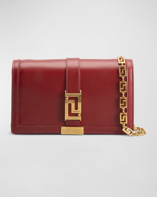 Versace Greca Goddess Leather Wallet on Chain | Neiman Marcus