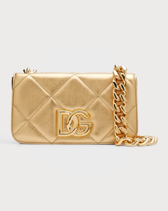 Dolce&Gabbana DG Metallic Leather Chain Crossbody Bag | Neiman Marcus