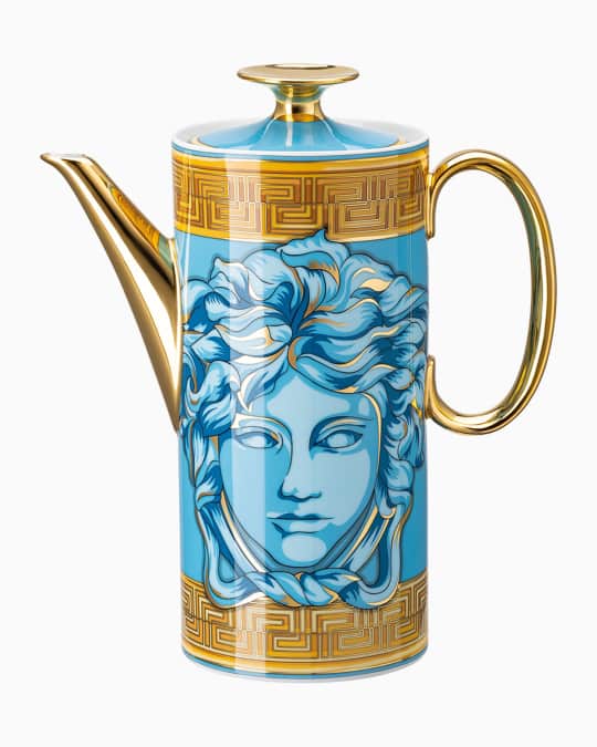 Versace Medusa Amplified Blue Coin Coffee Pot | Neiman Marcus