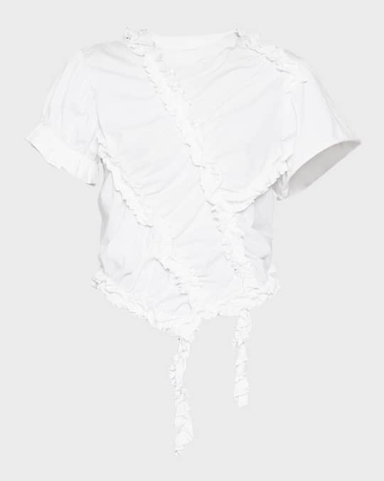 MM6 Maison Margiela Ruffle Seamed T-Shirt | Neiman Marcus