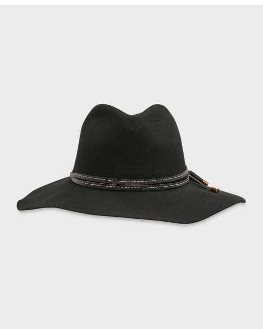 Sensi Studio Classic Long Brim Hat With Leather Band | Neiman Marcus