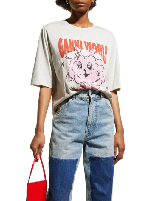 Ganni Graphic Crewneck Tee | Neiman Marcus