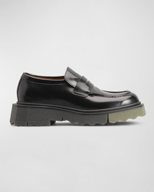 Off-White Men's Sponge Sole Leather Penny Loafers | Neiman Marcus