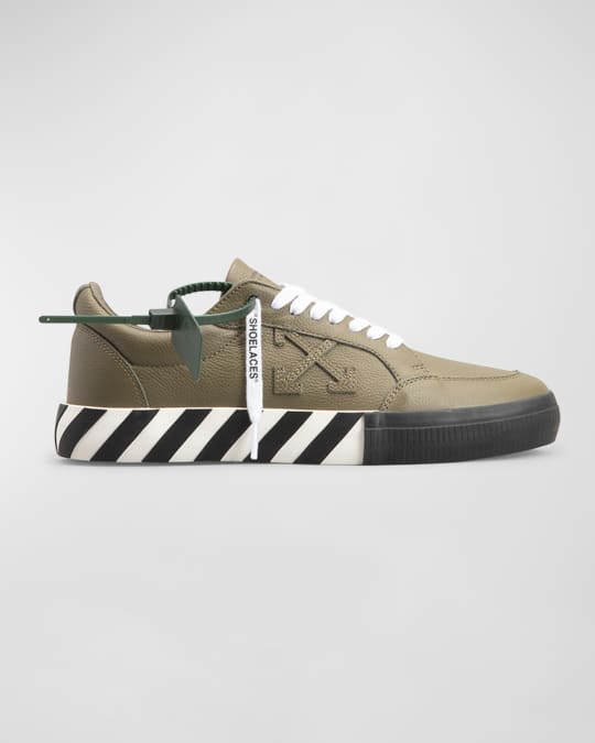 Off-White Men's Low Vulcanized Leather Low-Top Sneakers | Neiman Marcus
