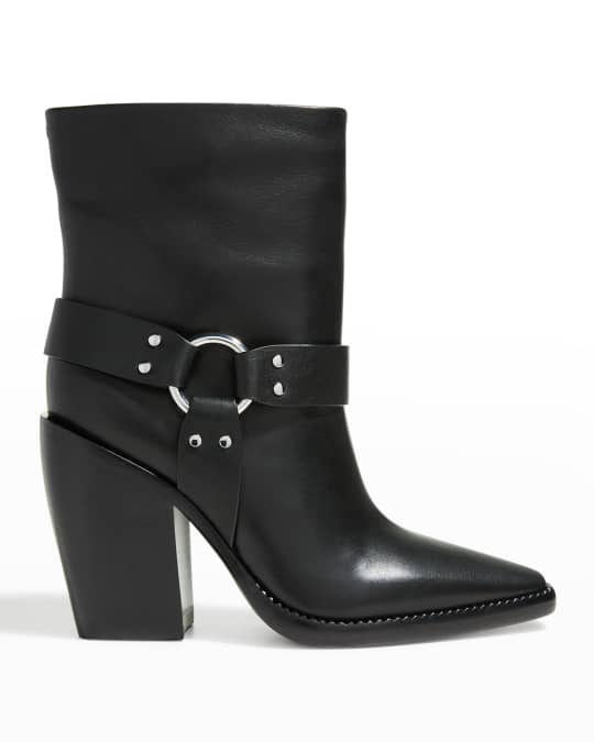 Rag & Bone Rio Leather Harness Western Booties | Neiman Marcus