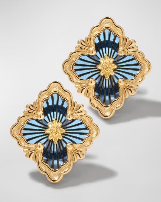 Buccellati Opera Tulle 18K Blue Enamel Earrings | Neiman Marcus
