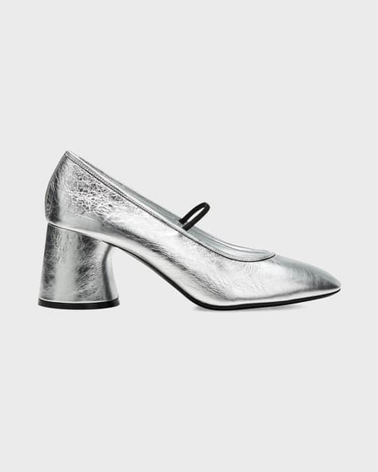 Khaite Lorimer Metallic Mary Jane Pumps | Neiman Marcus