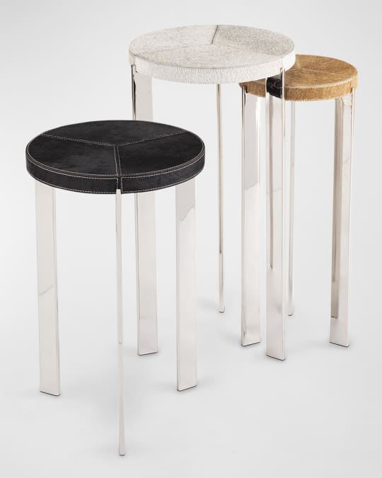 Regina Andrew Andres Hair On Hide Accent Table Trio, 24" | Neiman Marcus