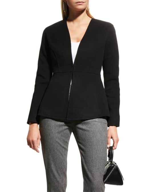 Neiman Marcus Cashmere Collection Double-Face V-Neck Cashmere Jacket ...