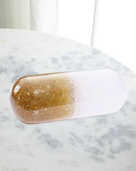 Jonathan Adler Large Glitter Acrylic Pill | Neiman Marcus