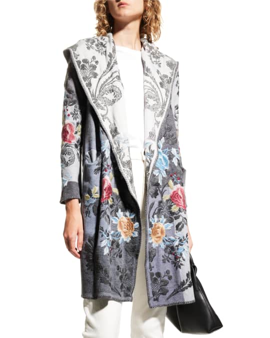 Johnny Was Rocco Hooded Floral-Embroidered Duster | Neiman Marcus