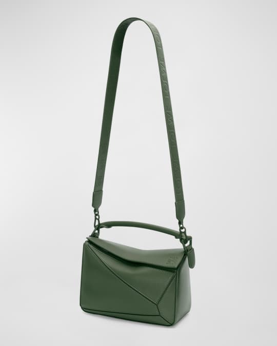 Loewe Puzzle Solid Small Top-Handle Bag in Satin Leather | Neiman Marcus