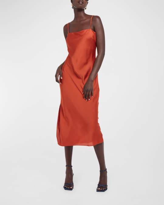 APPARIS Helen Recycled Vegan Silk Midi Slip Dress | Neiman Marcus