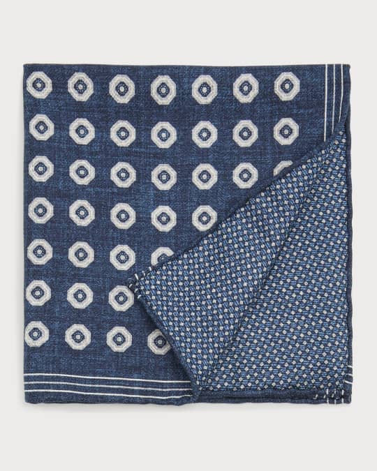 Brunello Cucinelli Men's Silk Double Face Pocket Square | Neiman Marcus