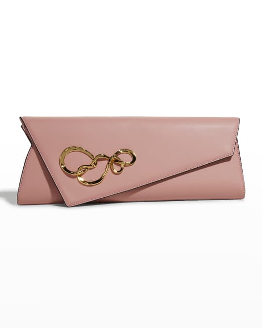 Alexis Bittar Twisted Angular Flap Leather Clutch Bag | Neiman Marcus