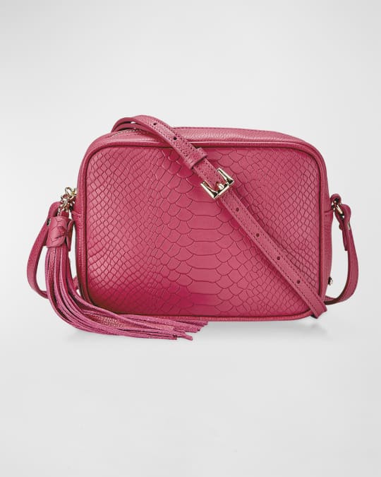 Gigi New York Madison Zip Python-Embossed Camera Crossbody Bag | Neiman Marcus