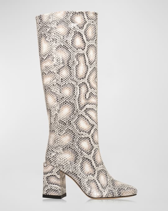 Chelsea Paris The Bo Snake-Embossed Knee Boots | Neiman Marcus