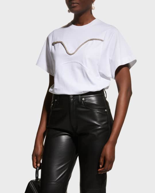 Tanya Taylor Lenorah Embellishment Jersey Top | Neiman Marcus