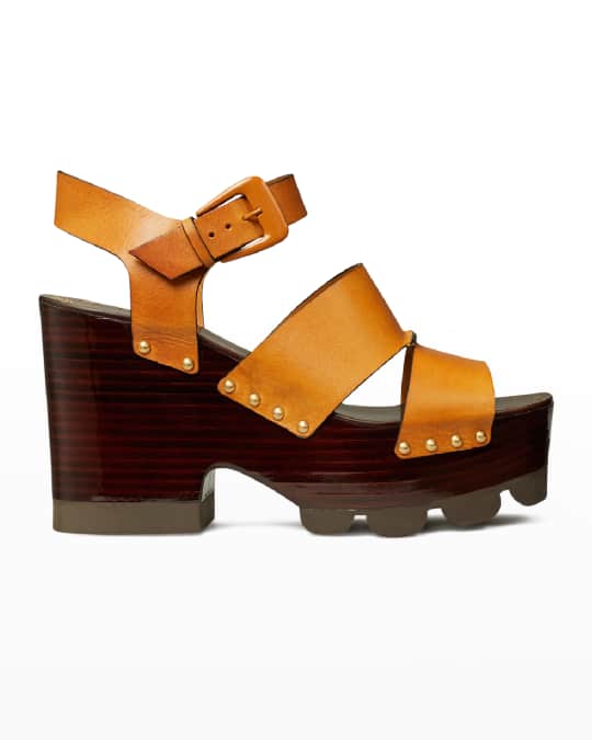 Tory Burch Studded Leather Clog Sandals | Neiman Marcus