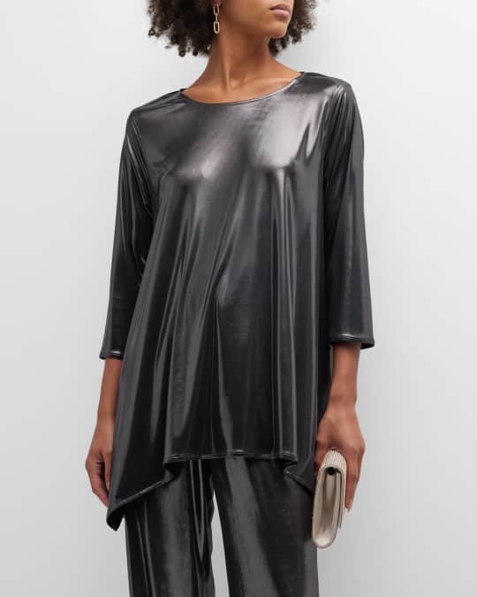 Caroline Rose Liquid Silver Shimmer Swing Tunic | Neiman Marcus