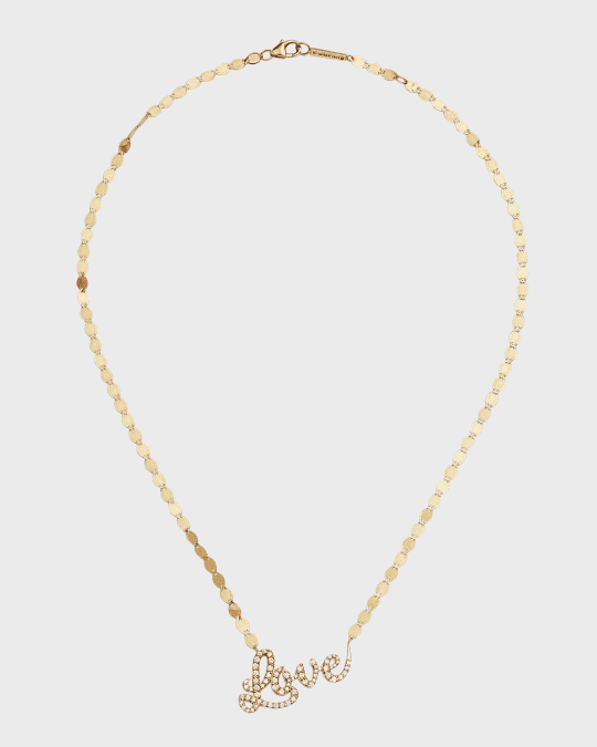 LANA Flawless Cursive "Love" on Chain Necklace | Neiman Marcus