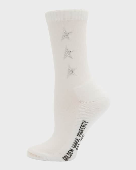 Golden Goose High Ribbed Crystal Side Star Socks | Neiman Marcus