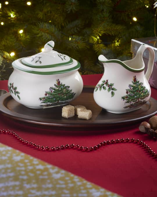 Spode 3-Piece Christmas Tree Sugar and Creamer Set | Neiman Marcus