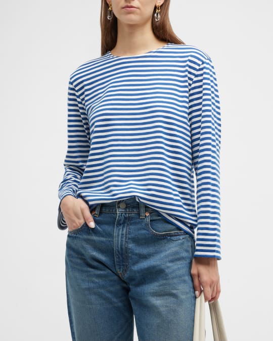 Denimist Striped Boatneck Tee | Neiman Marcus