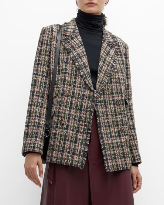 NOIZE Alba Oversize Plaid Blazer | Neiman Marcus