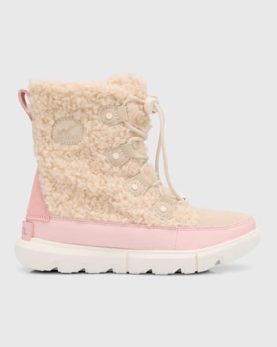 Sorel Kid's Explorer Cozy Faux-Fur Boots | Neiman Marcus