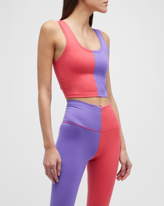 Terez Hot Red and Electric Purple TLC Two-Tone Crop Top | Neiman Marcus