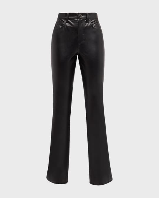 Veronica Beard Beverly High-Rise Skinny Flare Faux Leather Jeans ...