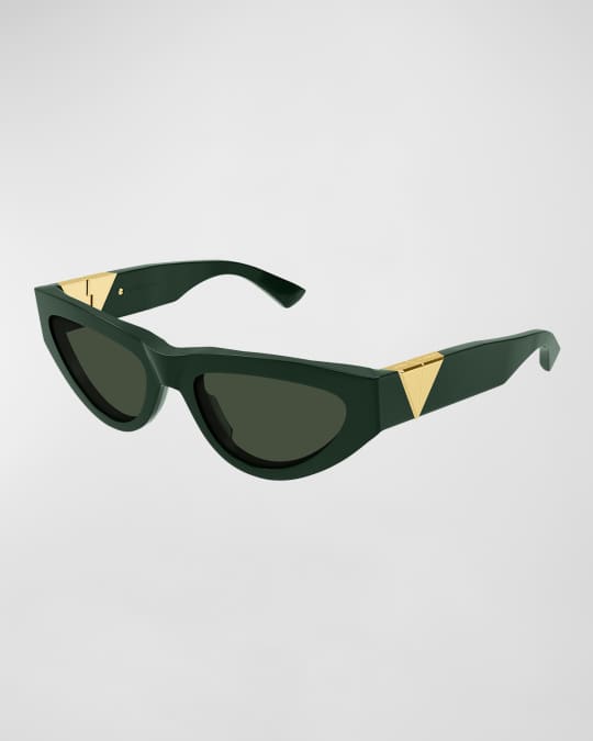 Bottega Veneta Inverted Triangle Acetate Cat-Eye Sunglasses | Neiman Marcus