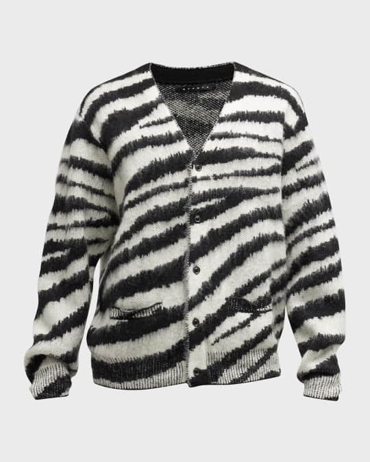 Stampd Men's Zebra Cardigan Sweater | Neiman Marcus