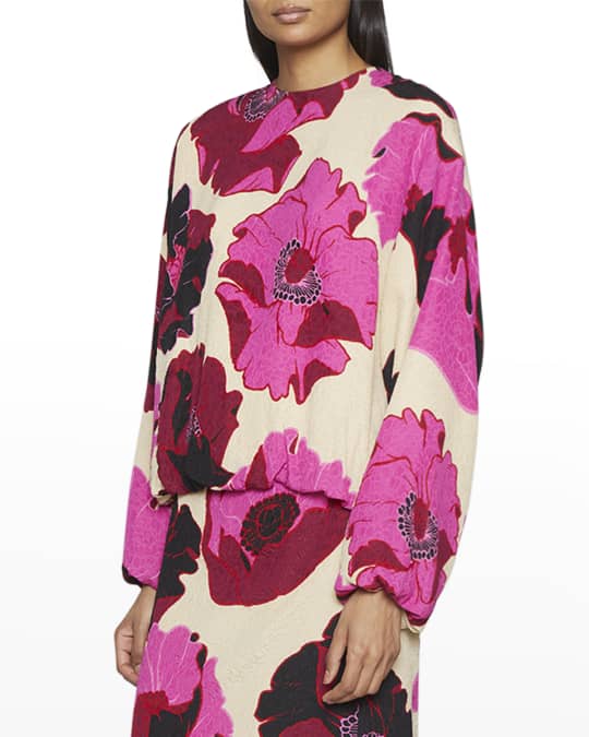 Dries Van Noten Capo Floral Silk Blouse | Neiman Marcus