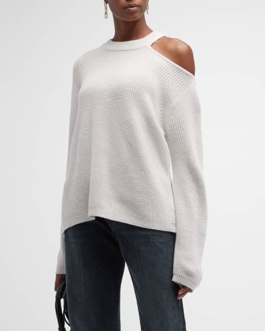Velvet Elise Cold-Shoulder Wool-Knit Sweater | Neiman Marcus