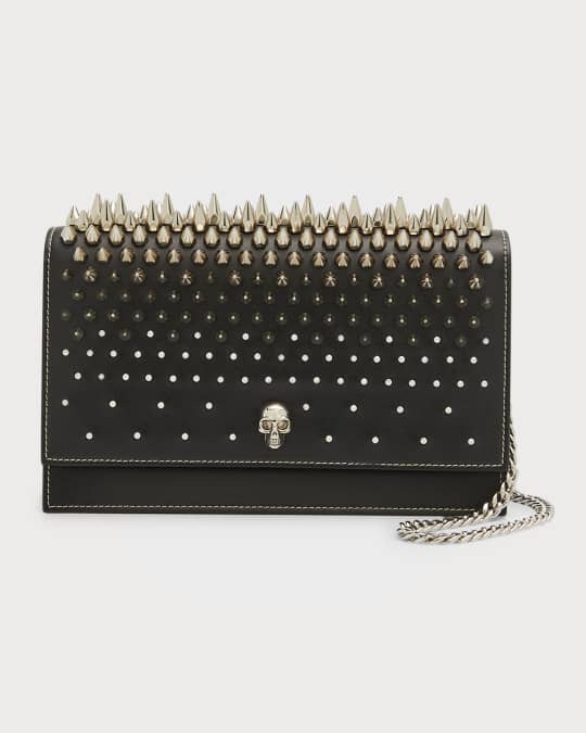 McQueen Medium Skull Spike Shoulder Bag | Neiman Marcus