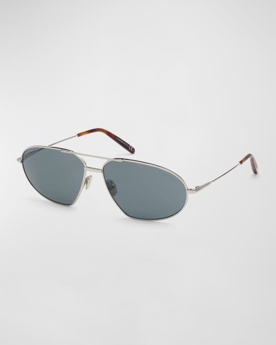 TOM FORD Men's Double-Bridge Metal Aviator Sunglasses | Neiman Marcus