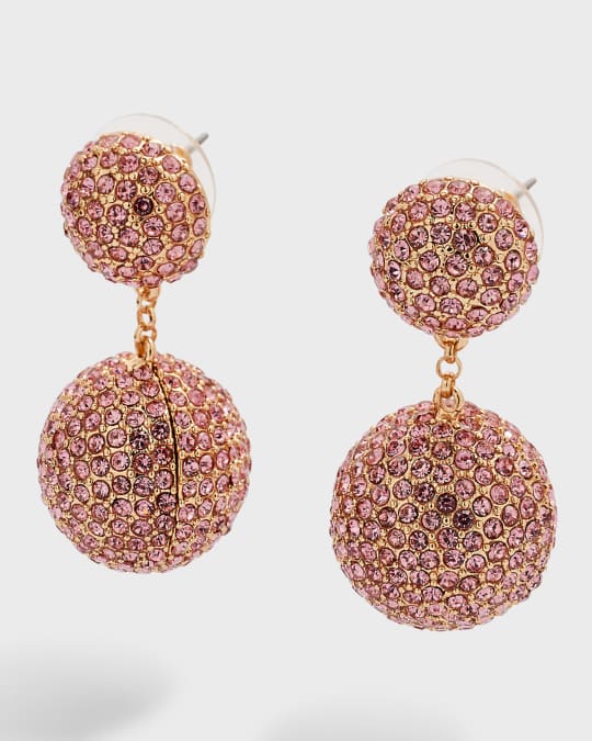 BaubleBar Pave Double Ball Drop Earrings | Neiman Marcus