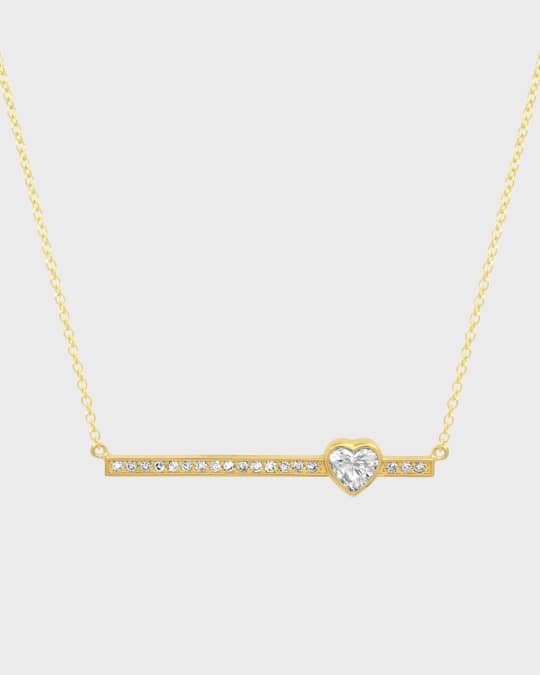 Jennifer Meyer Diamond Stick Necklace with Heart-Cut Diamond Detail ...