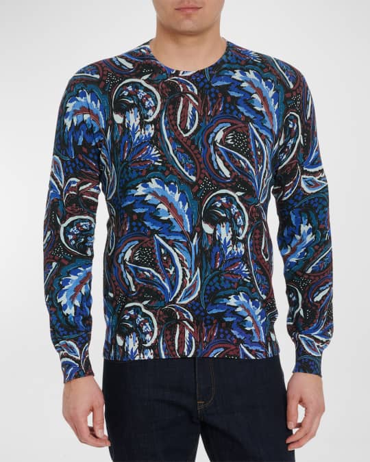 Robert Graham Men's Solar Wind Cotton-Linen Crewneck Sweater | Neiman ...