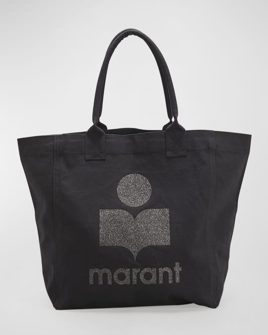 Isabel Marant Yenky Glitter Logo Canvas Tote Bag | Neiman Marcus