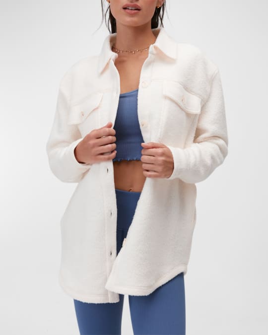 Spiritual Gangster Sherpa Fleece Shacket | Neiman Marcus