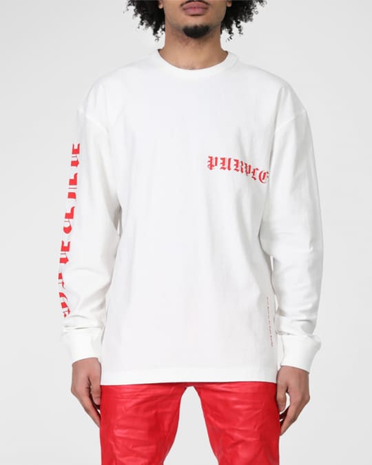 PURPLE Men's Gothic Logo Jersey T-Shirt | Neiman Marcus