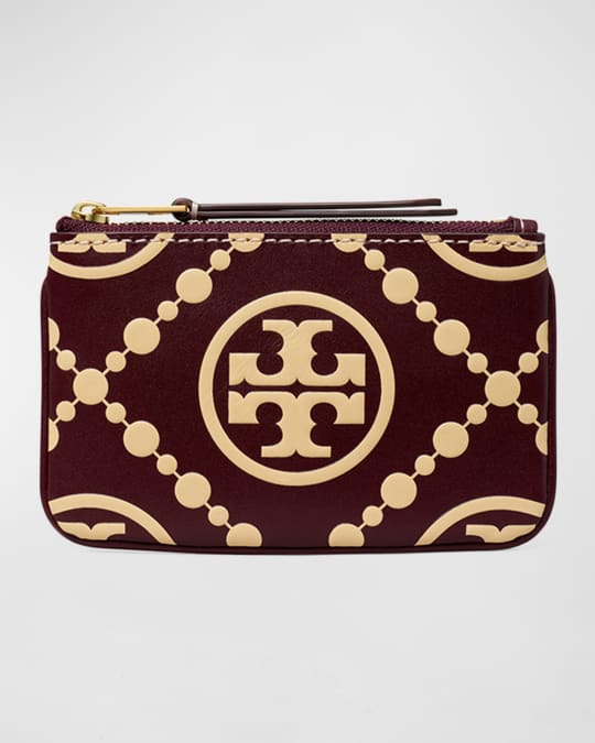 Tory Burch T Monogram Embossed Leather Card Case | Neiman Marcus